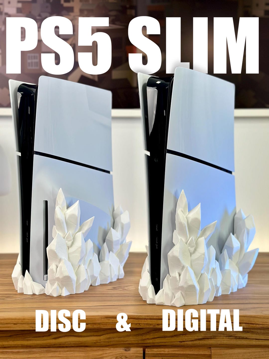 Crystal Vertical Stand for PS5 / PS5 Slim– Sleek & Secure Console ...