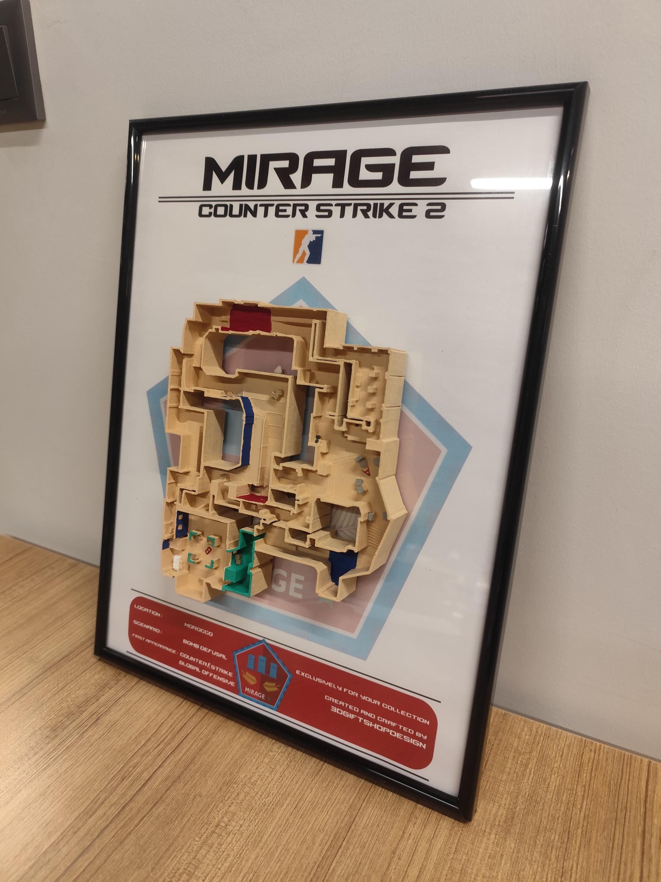 3D Counter Strike Mirage Map Inspired Wall Art -framed With Unique ...