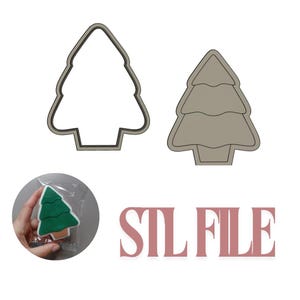 Christmas Tree Cookie Cutter and Debosser STL File - Etsy