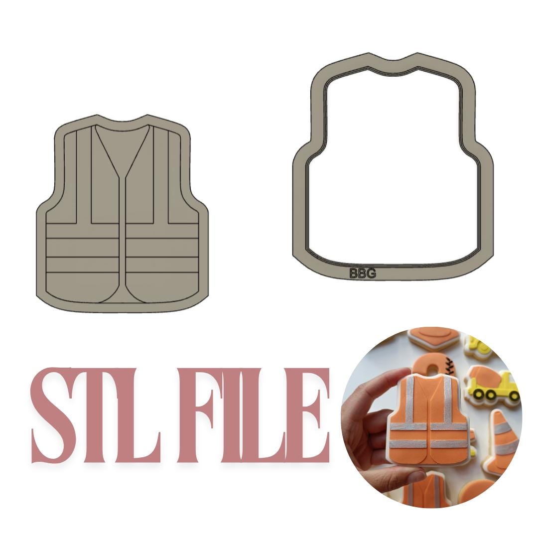 Hi-vis / Construction Vest Cookie Cutter and Debosser STL File - Etsy