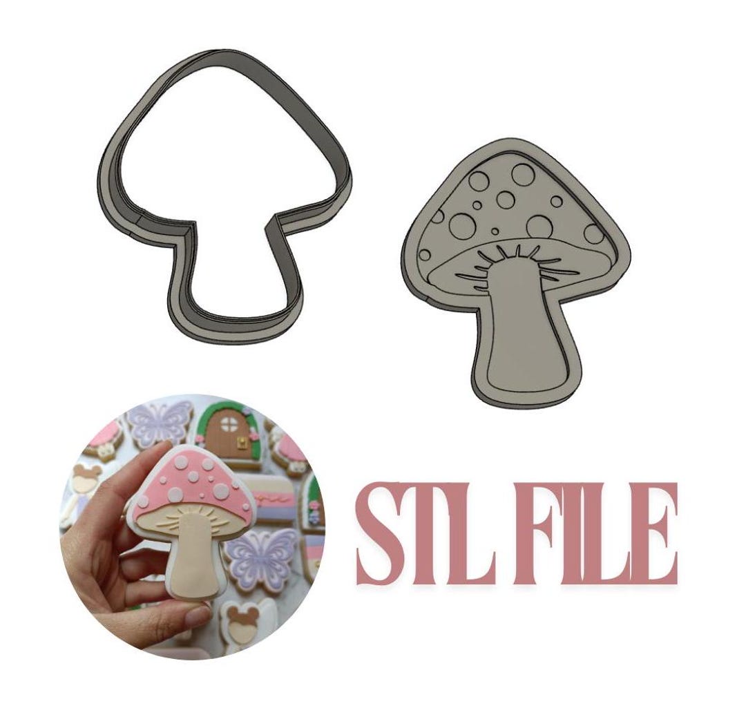 Toadstool Cookie Cutter and Debosser STL File - Etsy