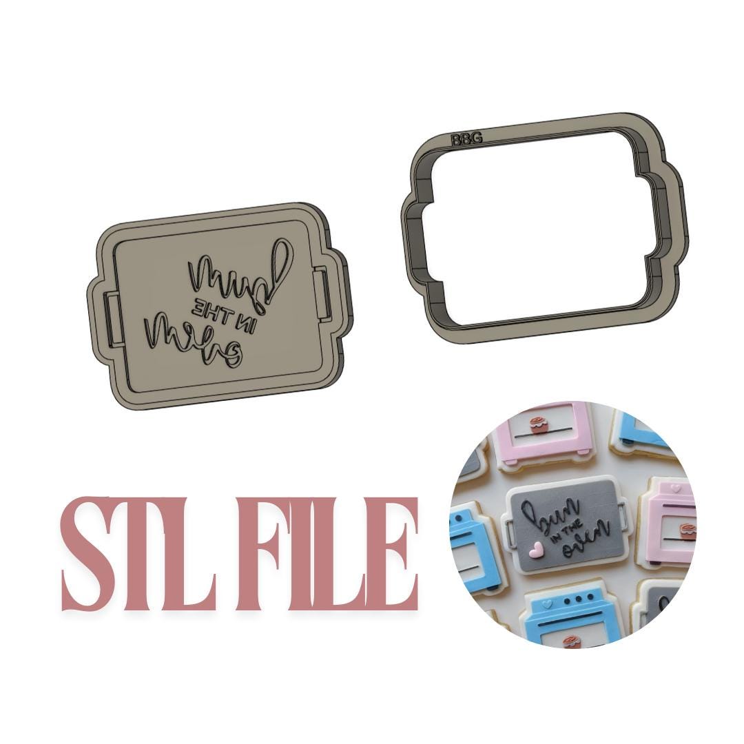 Bun in the Oven Baking Tray Cookie Cutter and Debosser STL File Only - Etsy