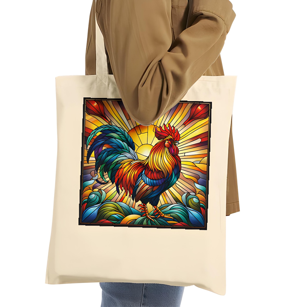 Rooster Premium Tote Bag| Farm| Sunrise| Handbag| Sun| Chicken ...