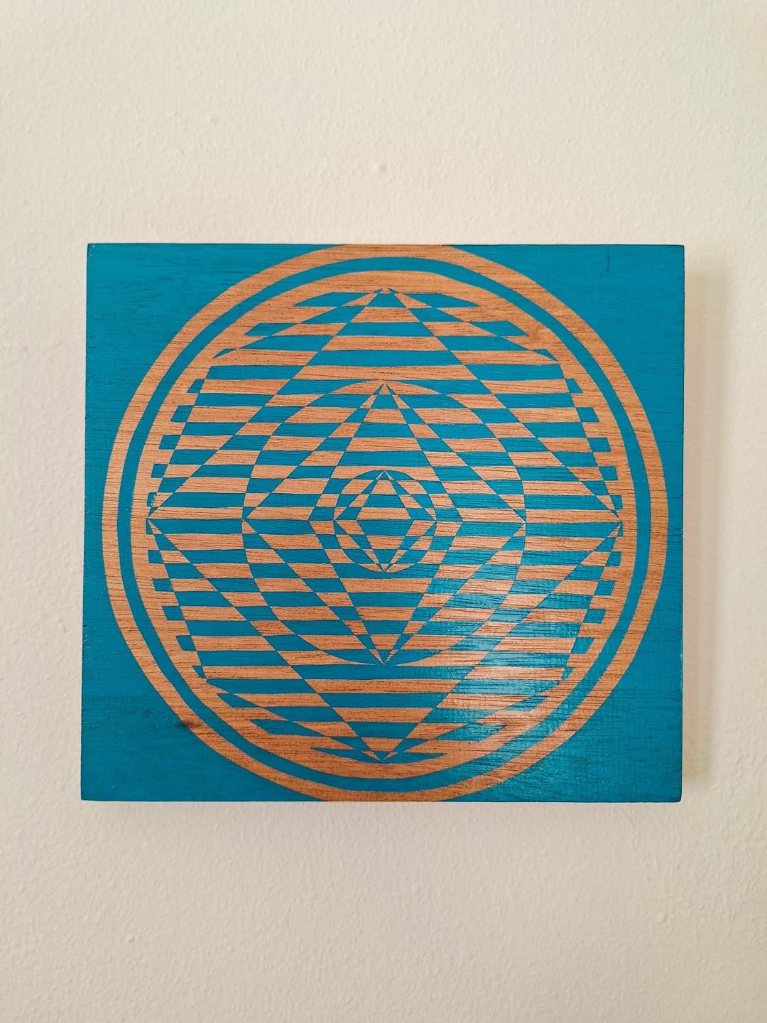 OP Art Hand Painted Optical Illusion - Etsy