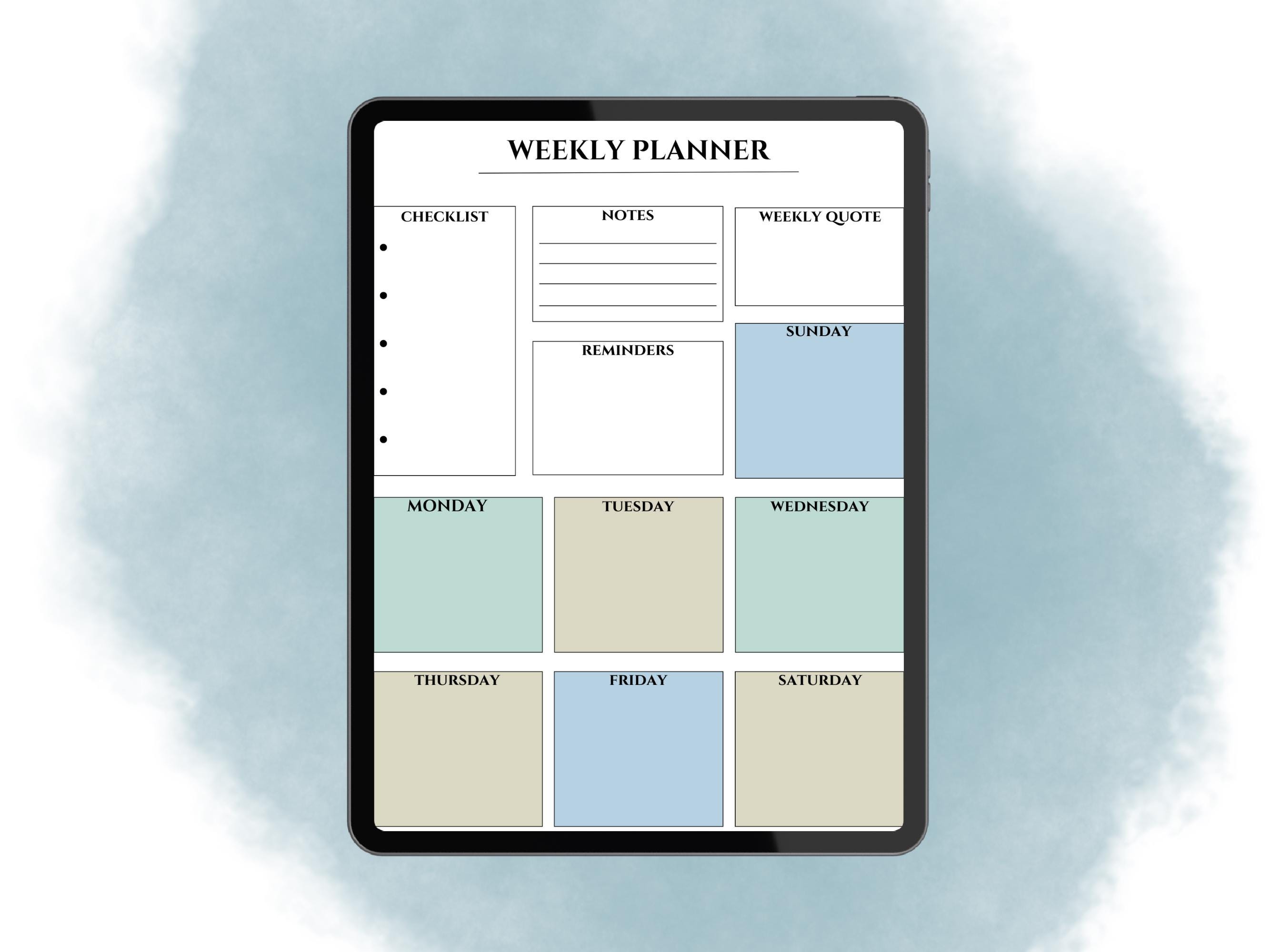 Weekly Planner Printable, Weekly Schedule, Weekly Planner, Planner ...
