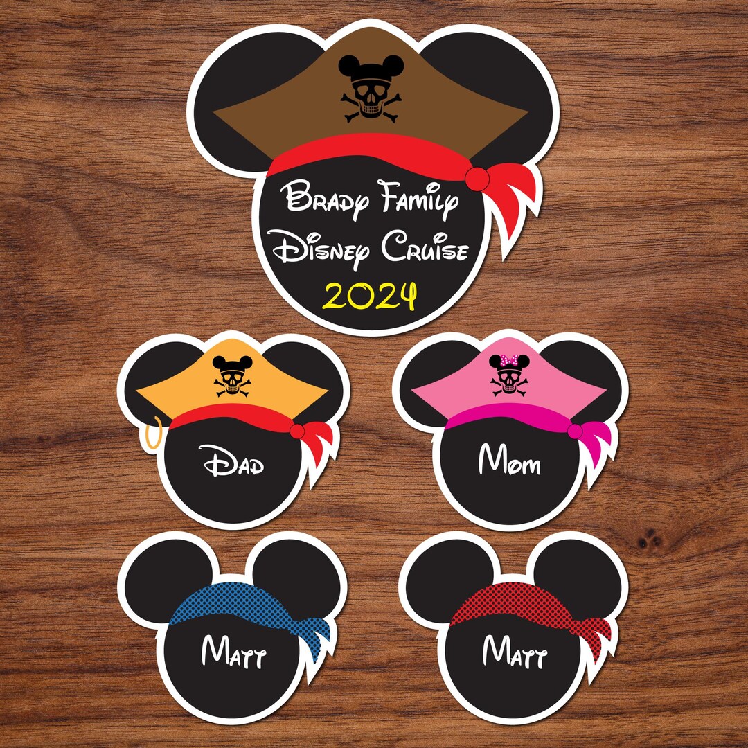Pirate and Ahoy Matey Mickey Family Magnet Set for Disney Cruise Door ...