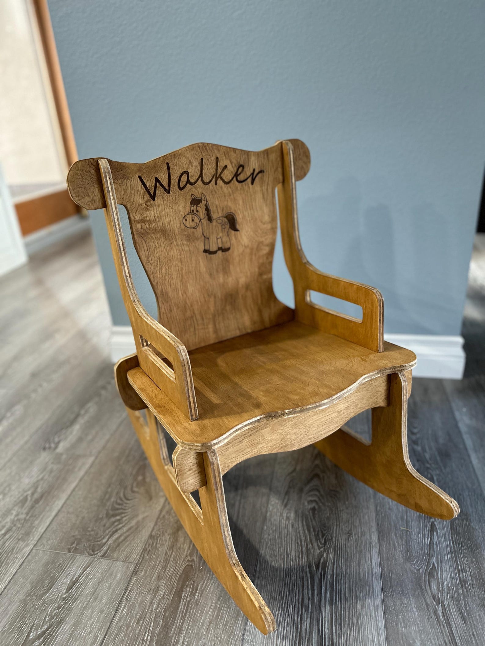 Children Baby Toddler Rocking Chair - Natural or Stained Finish, Puzzle ...