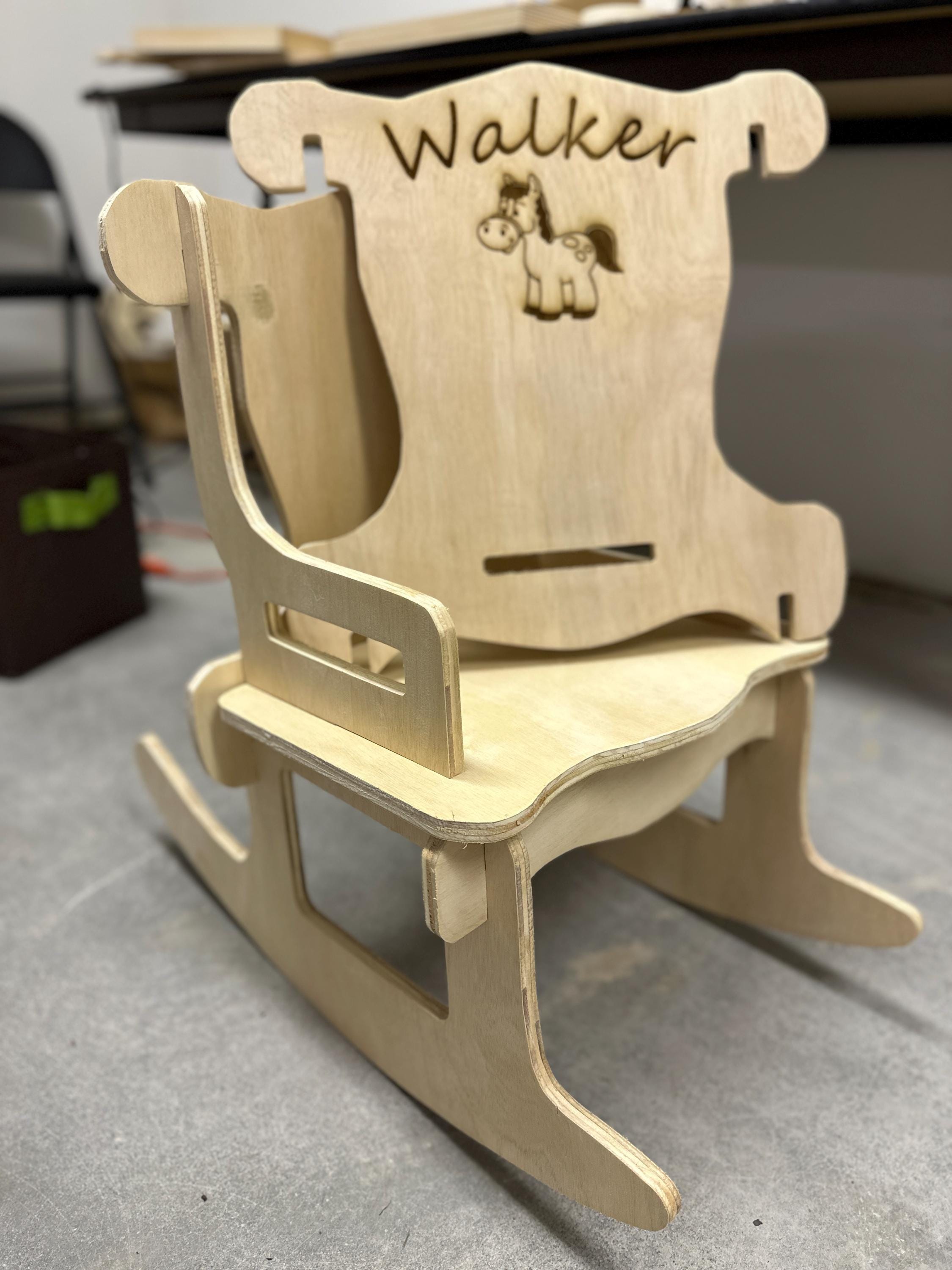 Children Baby Toddler Rocking Chair - Natural or Stained Finish, Puzzle ...