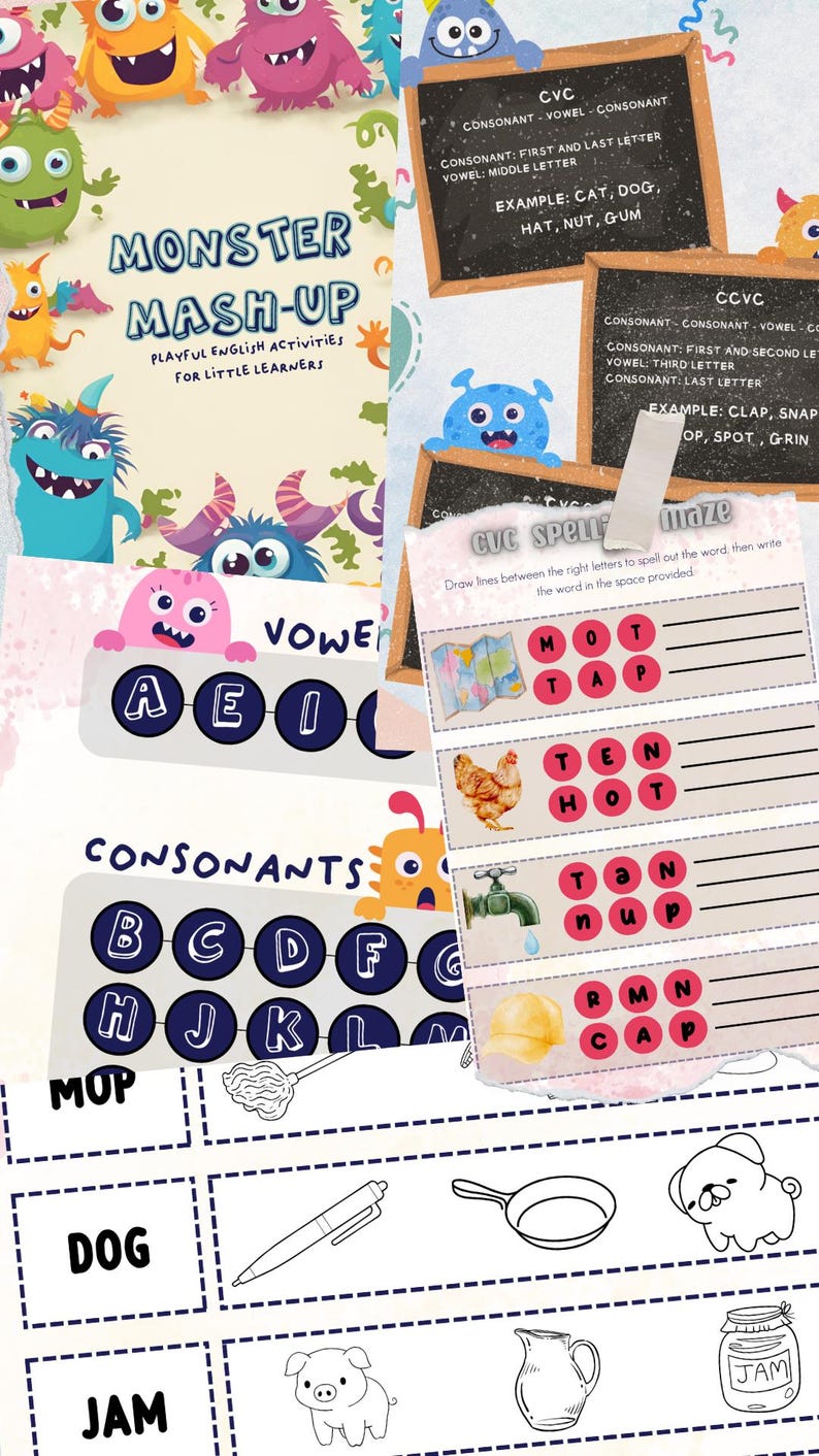 Monster Mash-up: Playful English Activities for Little Learners - Etsy