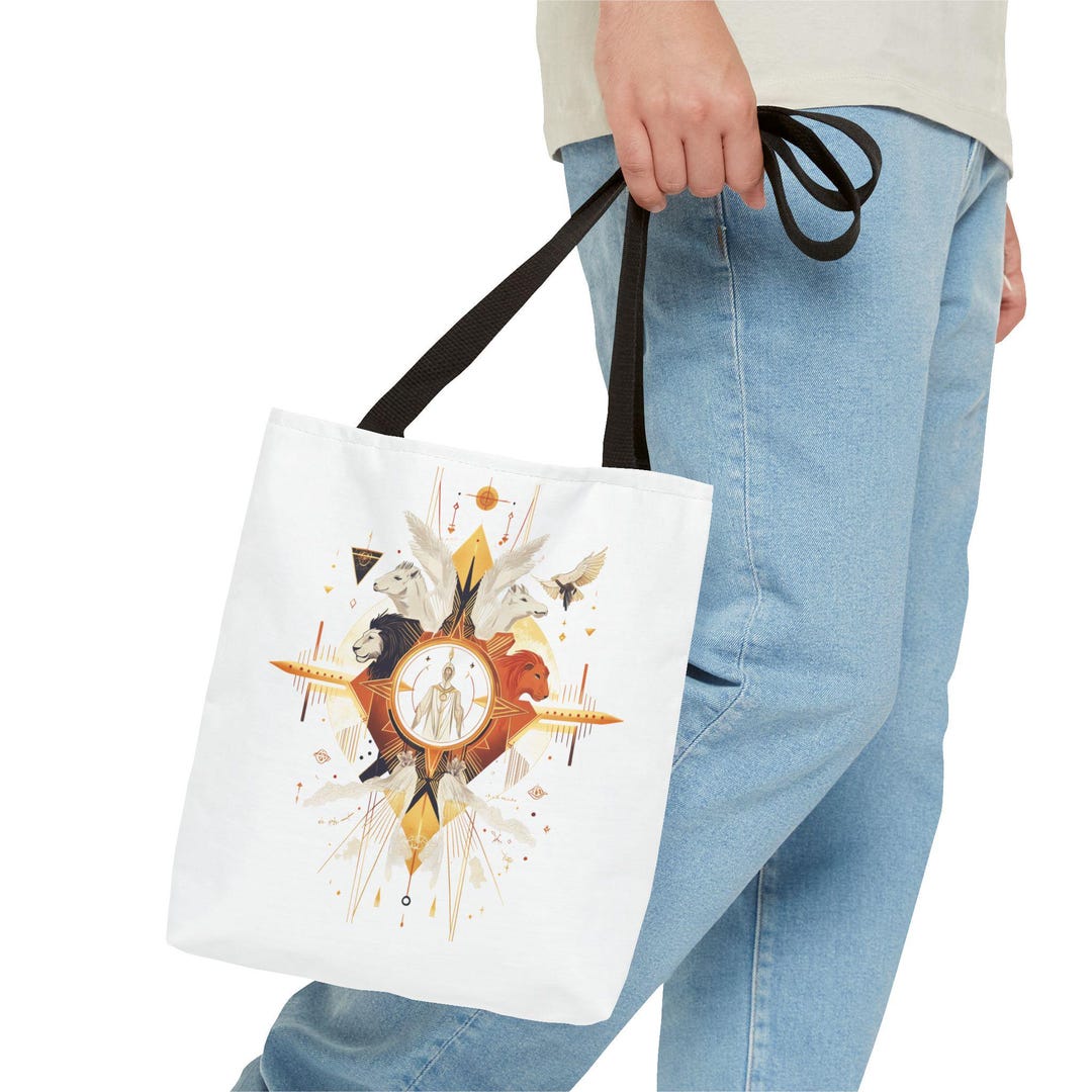 Sun & Moon Compass Tote Bag - Boho Celestial Art Print | Spiritual ...