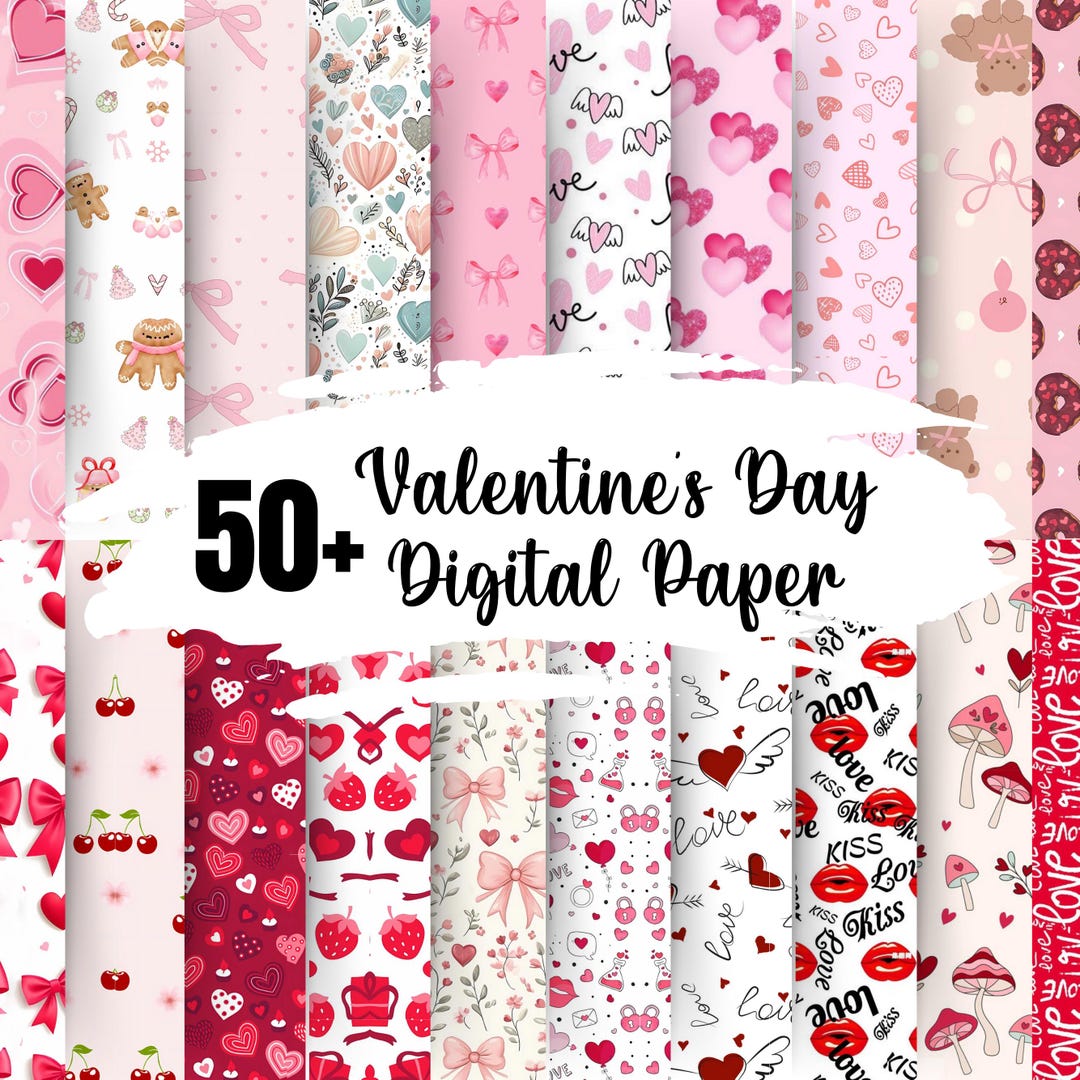 Valentines Seamless Paper Mega Bundle, Valentine Digital Paper ...