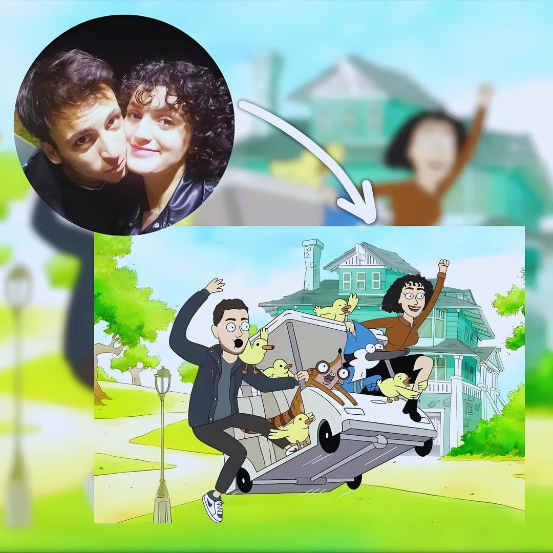 Regular Show Custom Portrait, Personalized Cartoon Artwork for Your ...