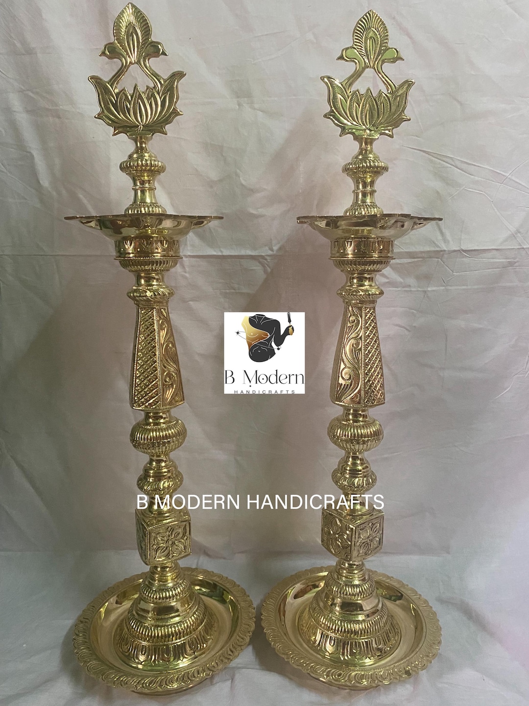 Brass Pattai Kuthu Vilakku With Pirai Head - Etsy