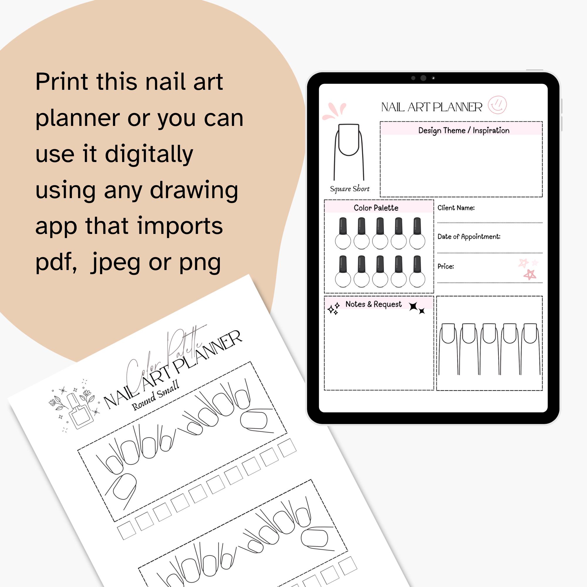 Nail Art Practice Planner: 83-page Nail Tech Guide (editable Canva ...