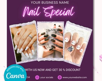 Nail Booking Flyer, Nail Flyer, Nail Tech Flyer, Nail Appointments ...