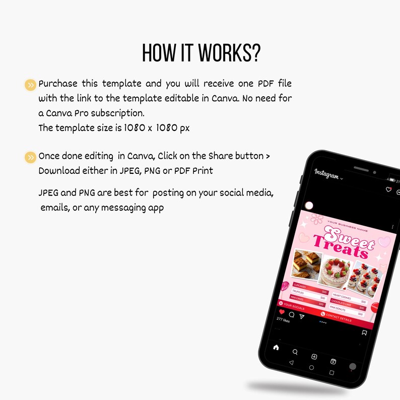 Sweet Treats Bakery Flyer, DIY Template (canva) - Etsy