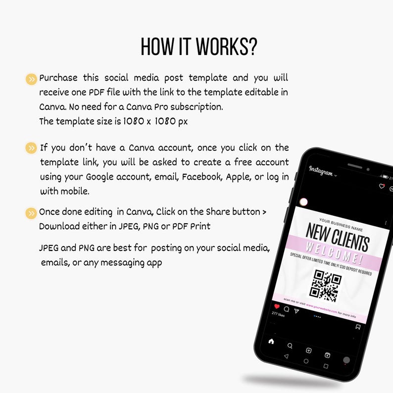 New Client Welcome Offer Flyer, Beauty Salon Template (digital Download ...
