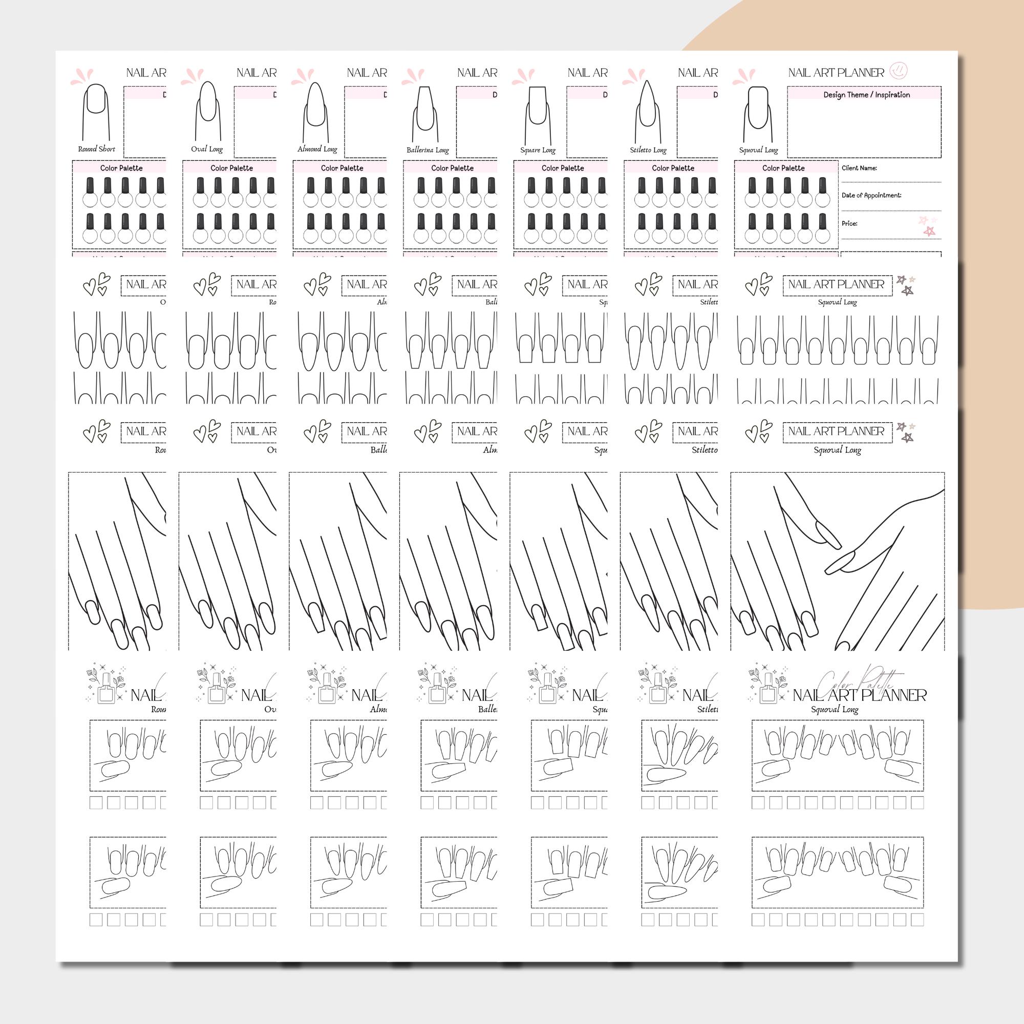 Nail Art Practice Planner: 83-page Nail Tech Guide (editable Canva ...