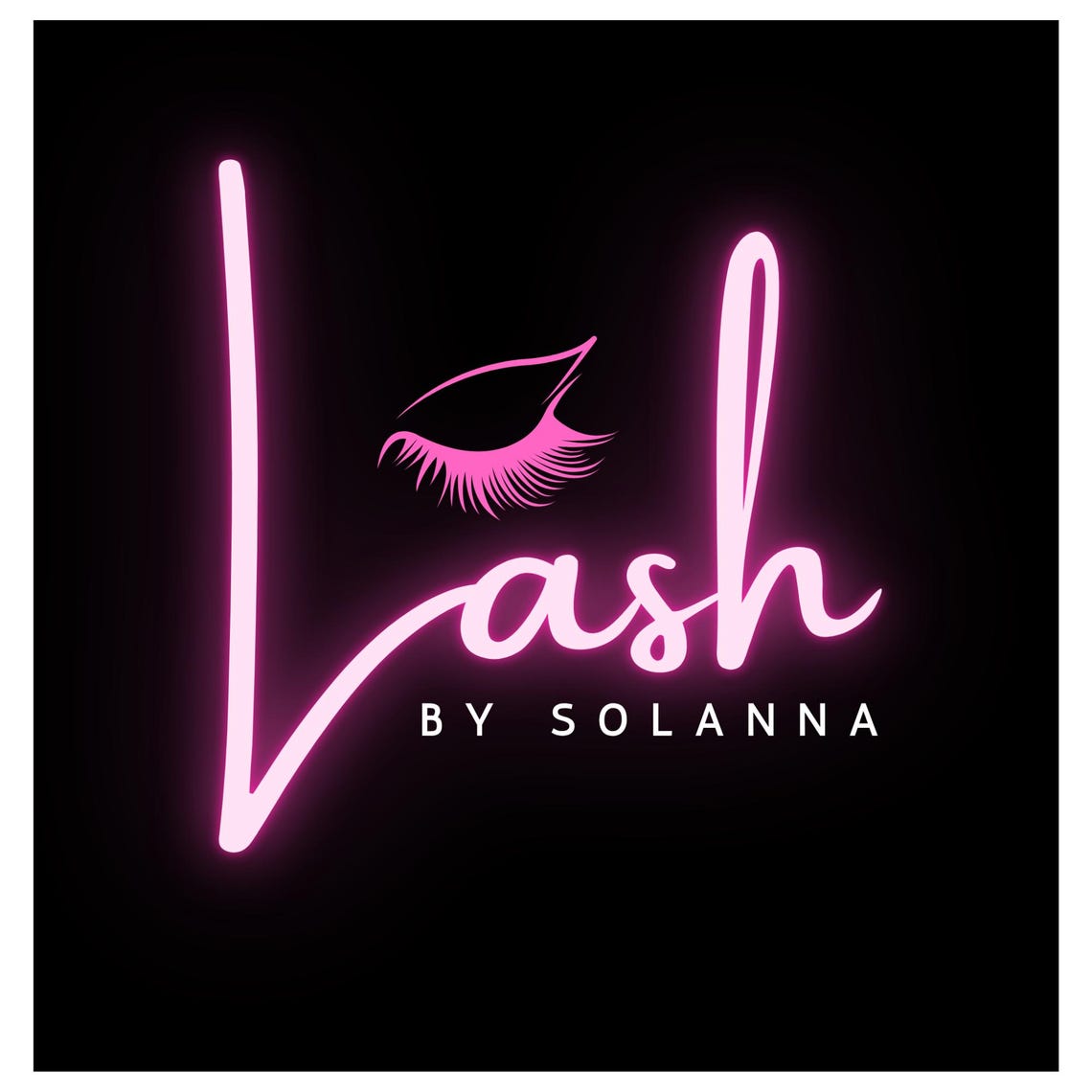 DIY Neon Lash Artist Logo Template: Minimalist Beauty Salon Design ...
