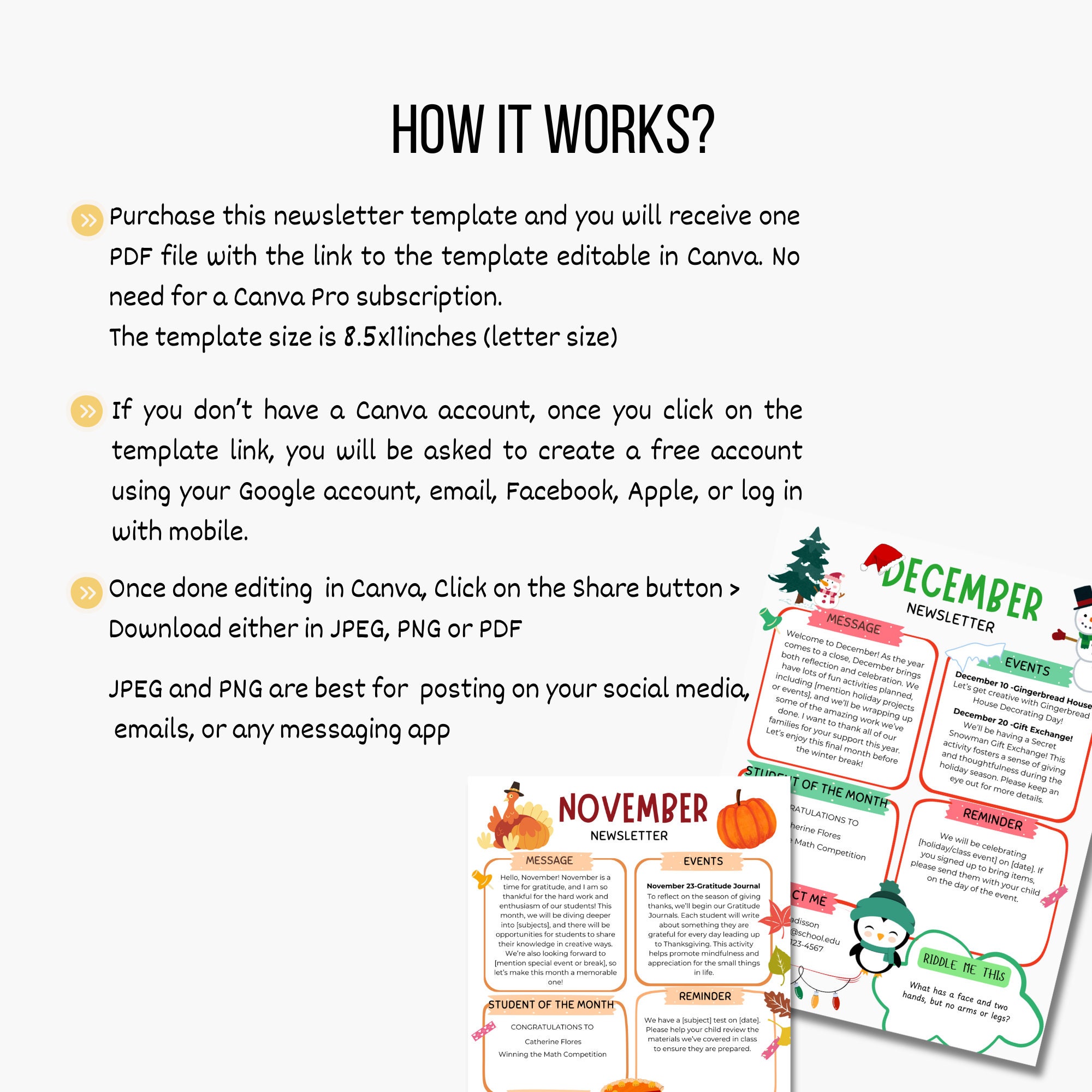 Editable Classroom Newsletter Template: Monthly Teacher Communication ...