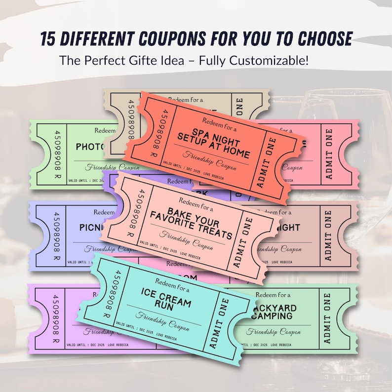 Friendship Coupons: Editable Task Gift for Bestie (printable) - Etsy
