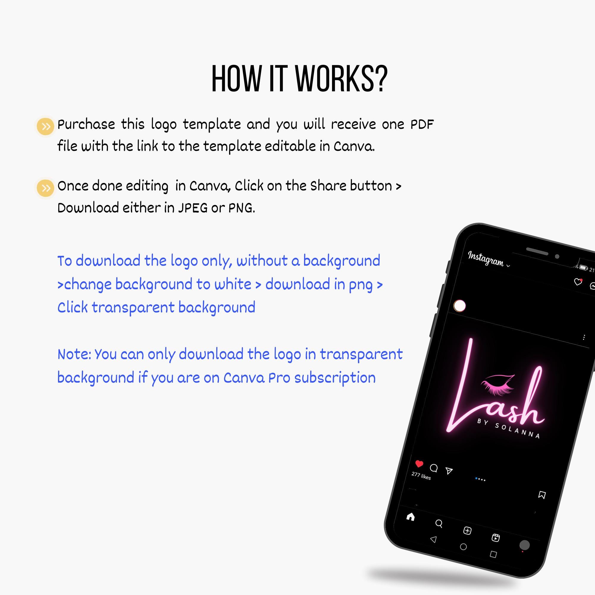 DIY Neon Lash Artist Logo Template: Minimalist Beauty Salon Design ...