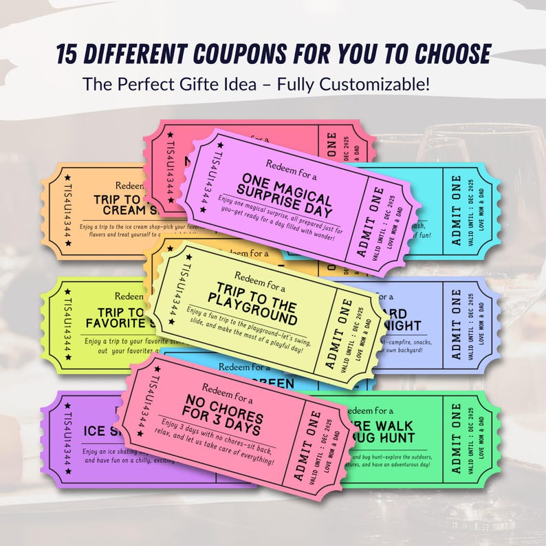 Editable Reward Coupons for Kids, Last Minute Gifte Ideas, Surprise ...