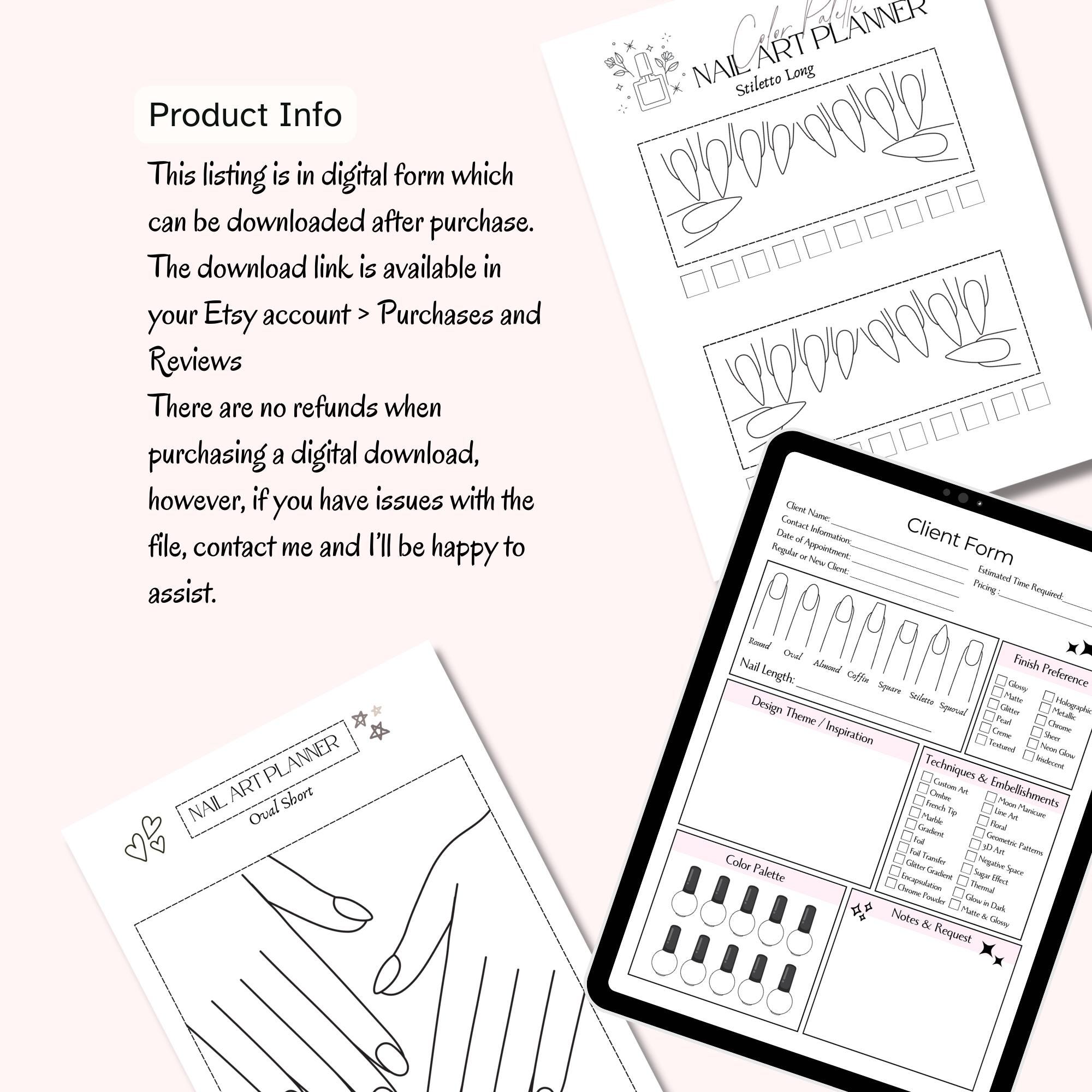 Nail Art Practice Planner: 83-page Nail Tech Guide (editable Canva ...