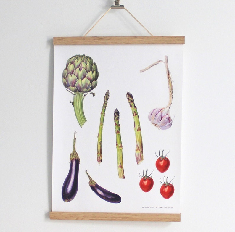 Canvas Poster With Vegetable Illustrations - Etsy