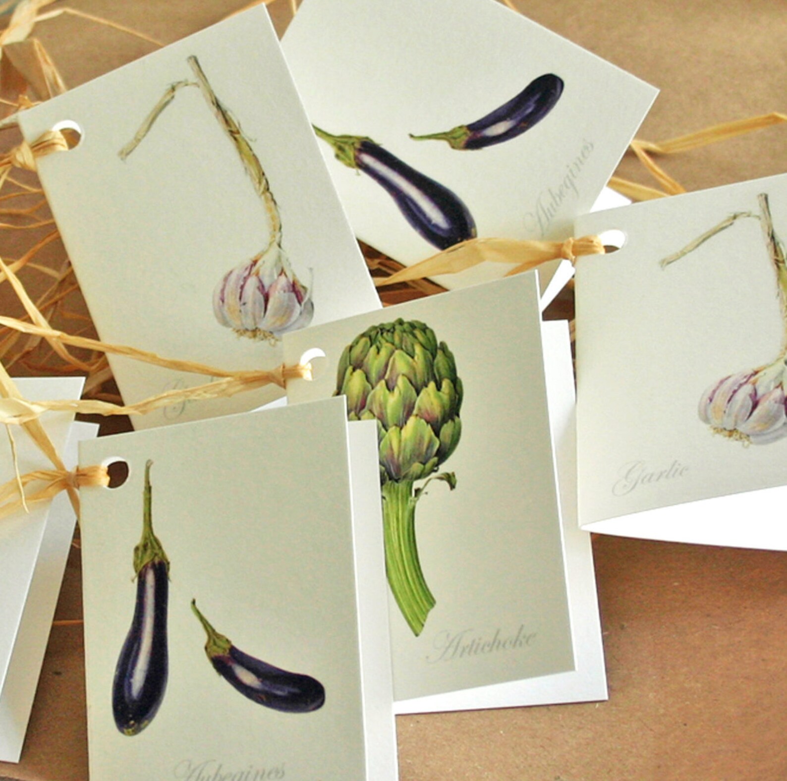 Gift Tags With Vegetable Illustrations - Etsy