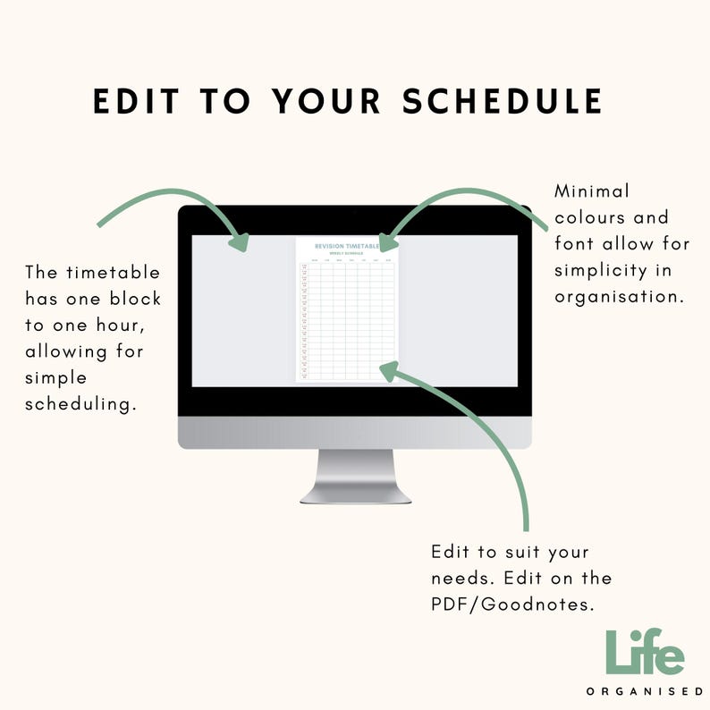 Minimalistic Weekly Revision Timetable - Etsy