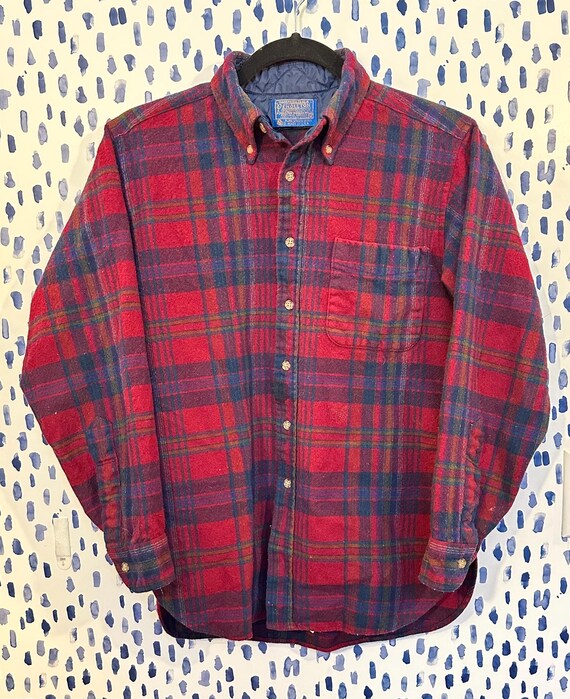 1960's Vintage Wool Pendleton Button Down Shirt - 60s… - Gem