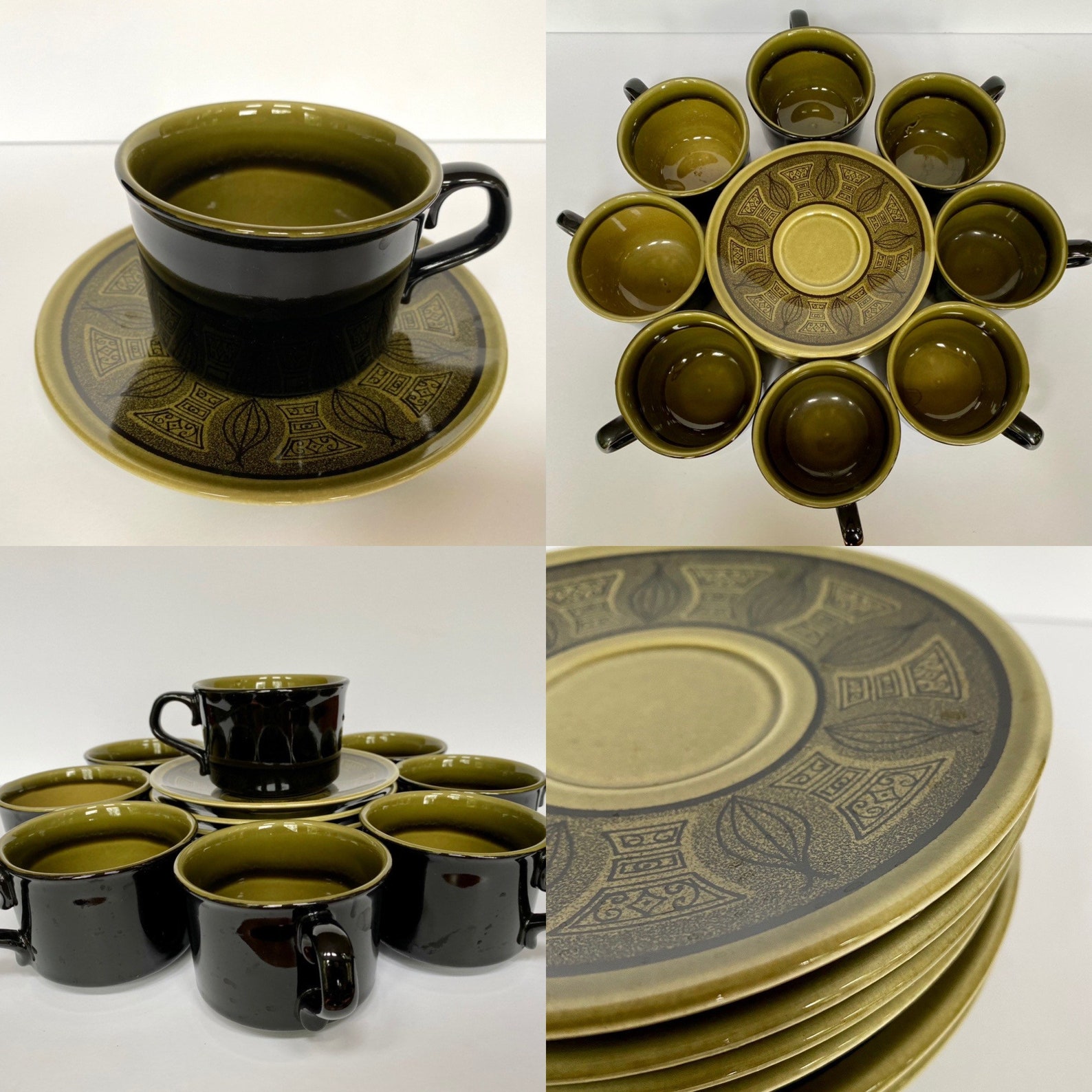 Taylor Ironstone Riviera Dinnerware Atomic Onion 1960s Table Setting for Seven Vintage Ironstone ...