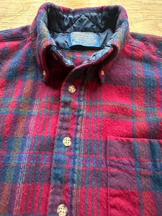 1960's Vintage Wool Pendleton Button Down Shirt - 60s… - Gem