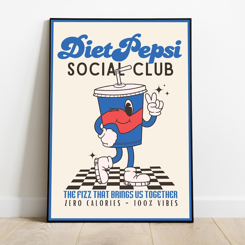 90s Drink Poster - Etsy