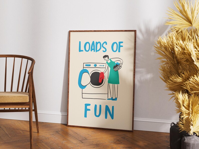 Loads of Fun Laundry Digital Wall Art, Laundry Room Wall Decor, Funny ...