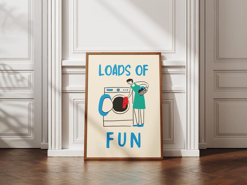 Loads of Fun Laundry Digital Wall Art, Laundry Room Wall Decor, Funny ...