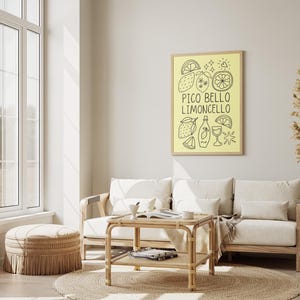 Pico Bello Limoncello Wall Art, Handwritten Font With Lemons, Bottle ...