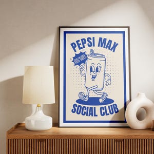 Funny Retro Pepsi Max Poster - Zero Calories 100% Vibes - Cute Soda Can ...