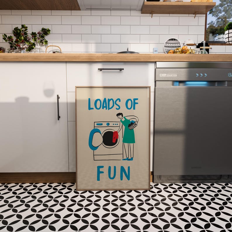 Loads of Fun Laundry Digital Wall Art, Laundry Room Wall Decor, Funny ...