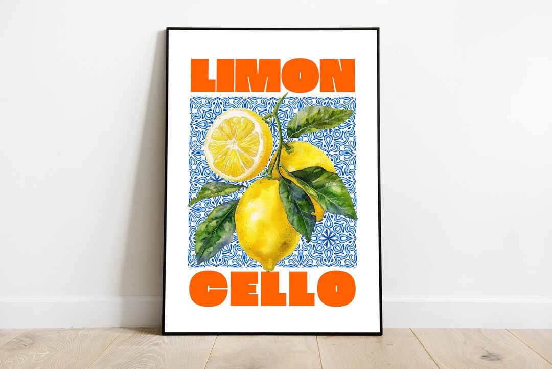Limoncello Art Print – Vintage Italian Lemon Poster, Mediterranean ...
