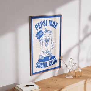 Funny Retro Pepsi Max Poster - Zero Calories 100% Vibes - Cute Soda Can ...