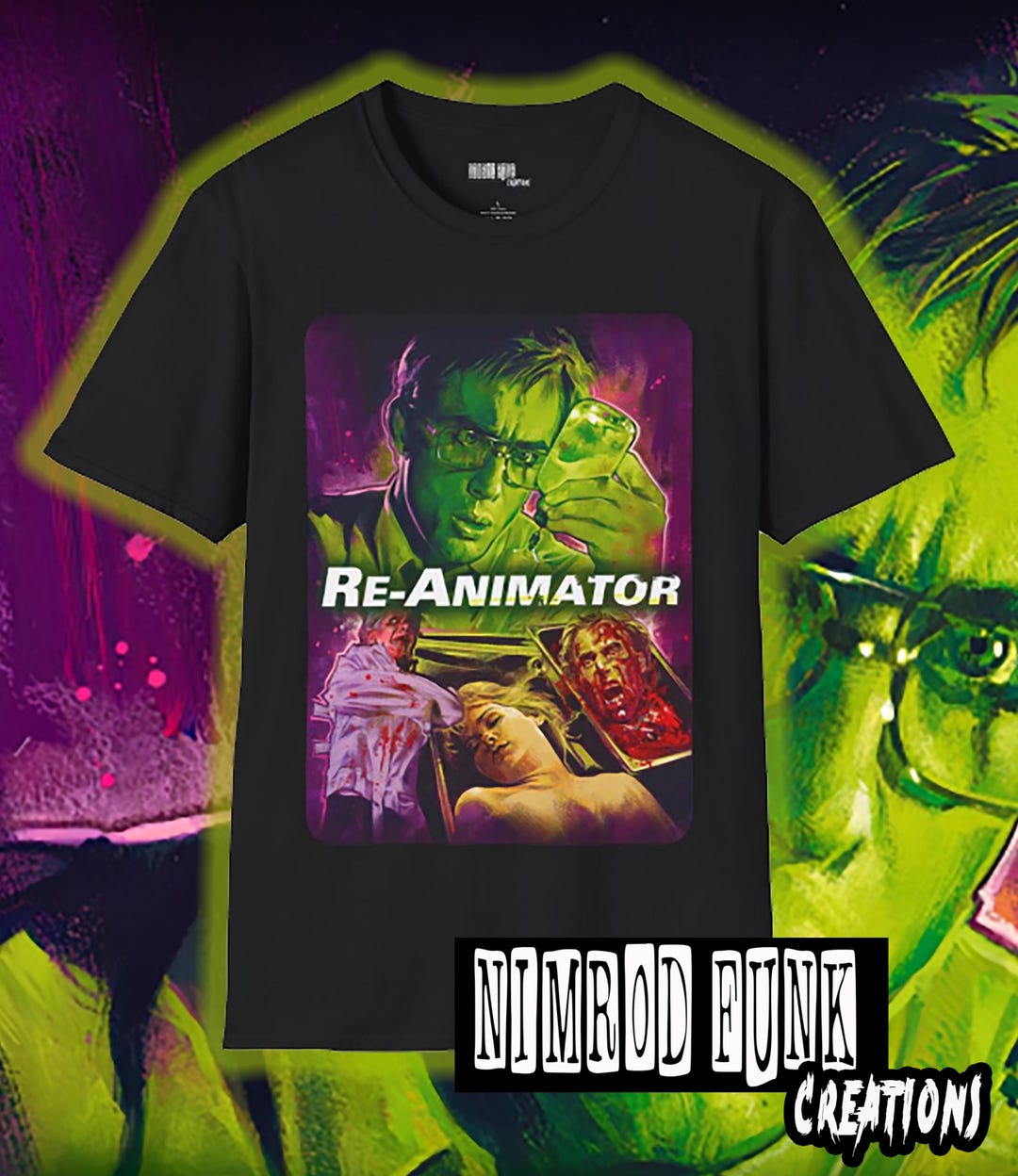 Reanimator Scifi Classic 80s Tshirt, Vintage Horror Movie Tee, Retro ...