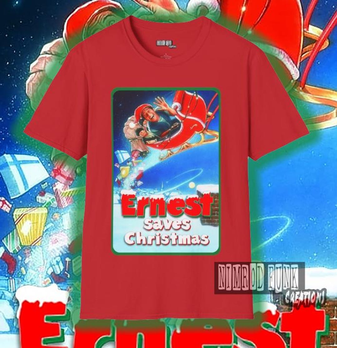 Ernest Saves Christmas Cartoon Poster Tshirt, Unisex Tee, Holiday Movie ...