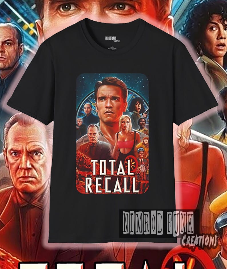 Total Recall Action Movie Classic Tshirt, Arnold Schwarzenegger Tee ...