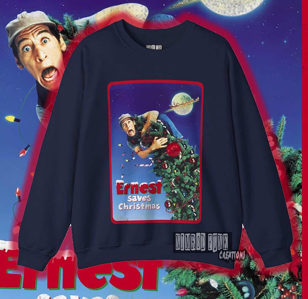 Ernest Saves Christmas Movie Crewneck Sweatshirt - 90s Holiday Film Fan ...