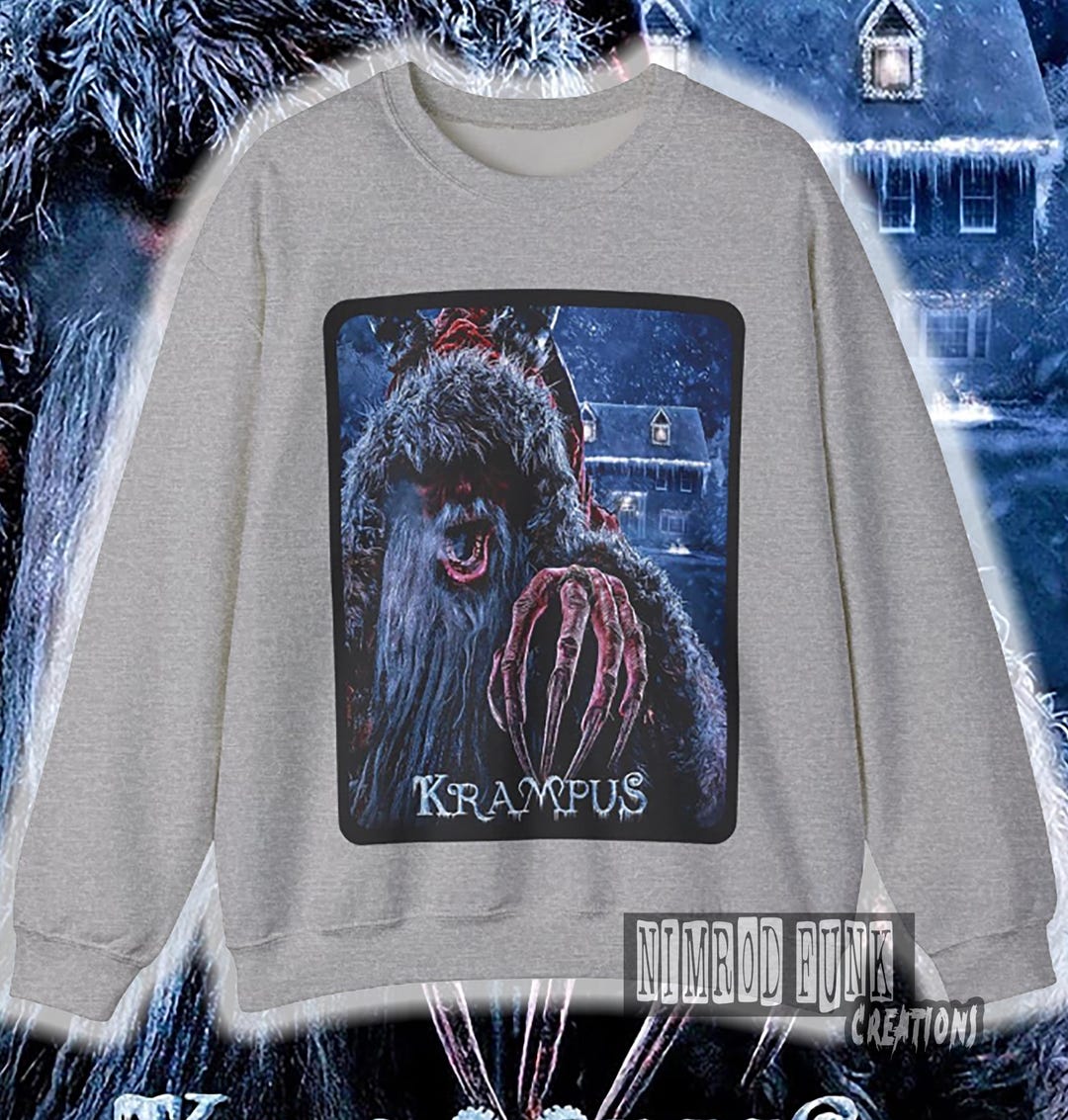 Krampus Crewneck Sweatshirt, Holiday Unisex Crewneck Jumper, Christmas ...