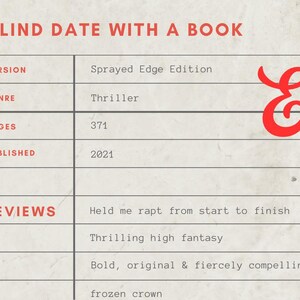 Blind Date With a Book-sprayed Edge Edition-hardcover - Etsy