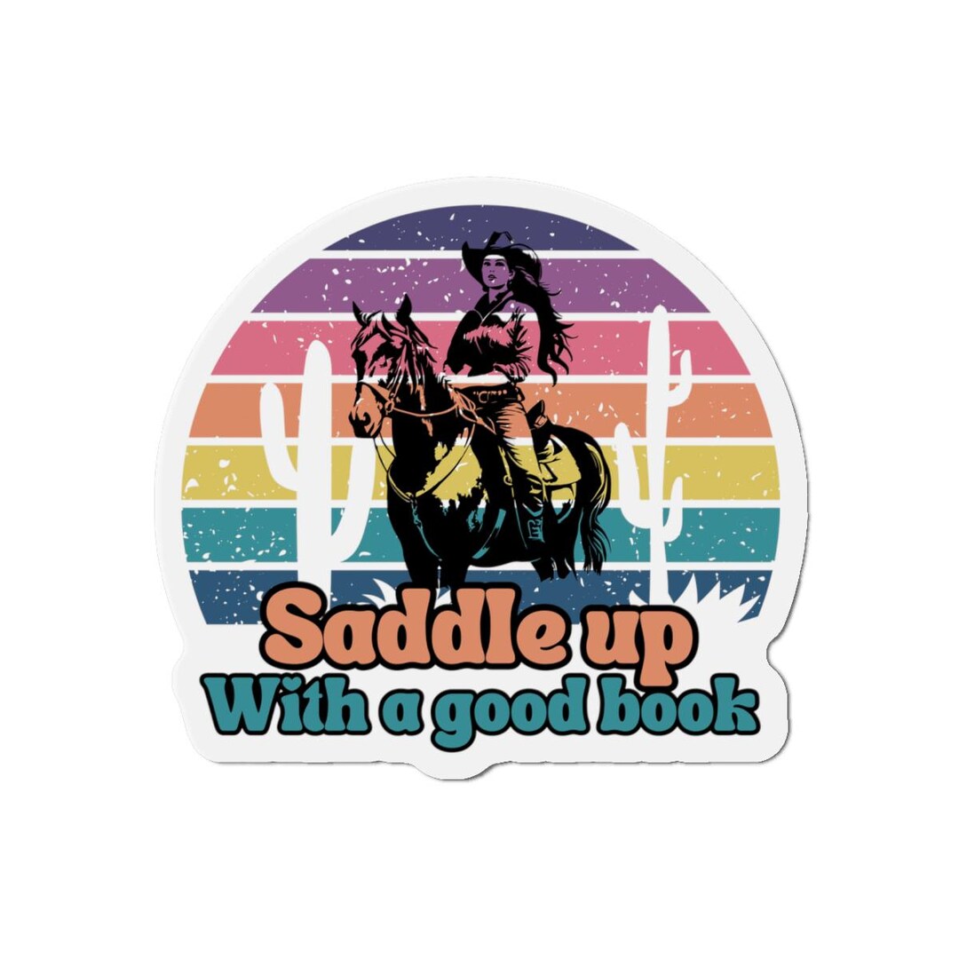 Cowgirl Book Lover Die-cut Magnet, Saddle up Home Decor, Unique Gift ...