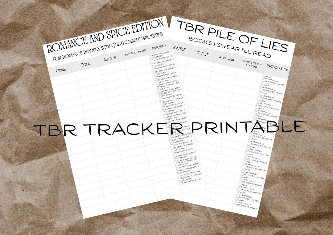 TBR Tracker Printable | Reading Planner (digital Download) - Etsy